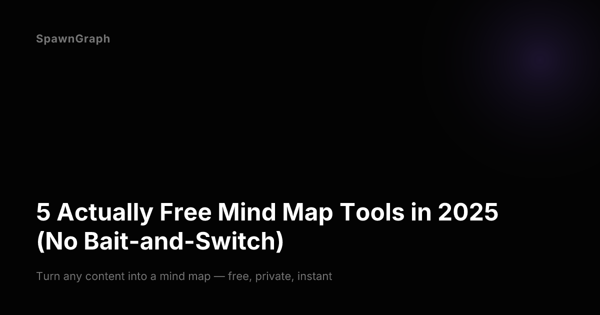5 Actually Free Mind Map Tools in 2026 (No Bait-and-Switch) | SpawnGraph